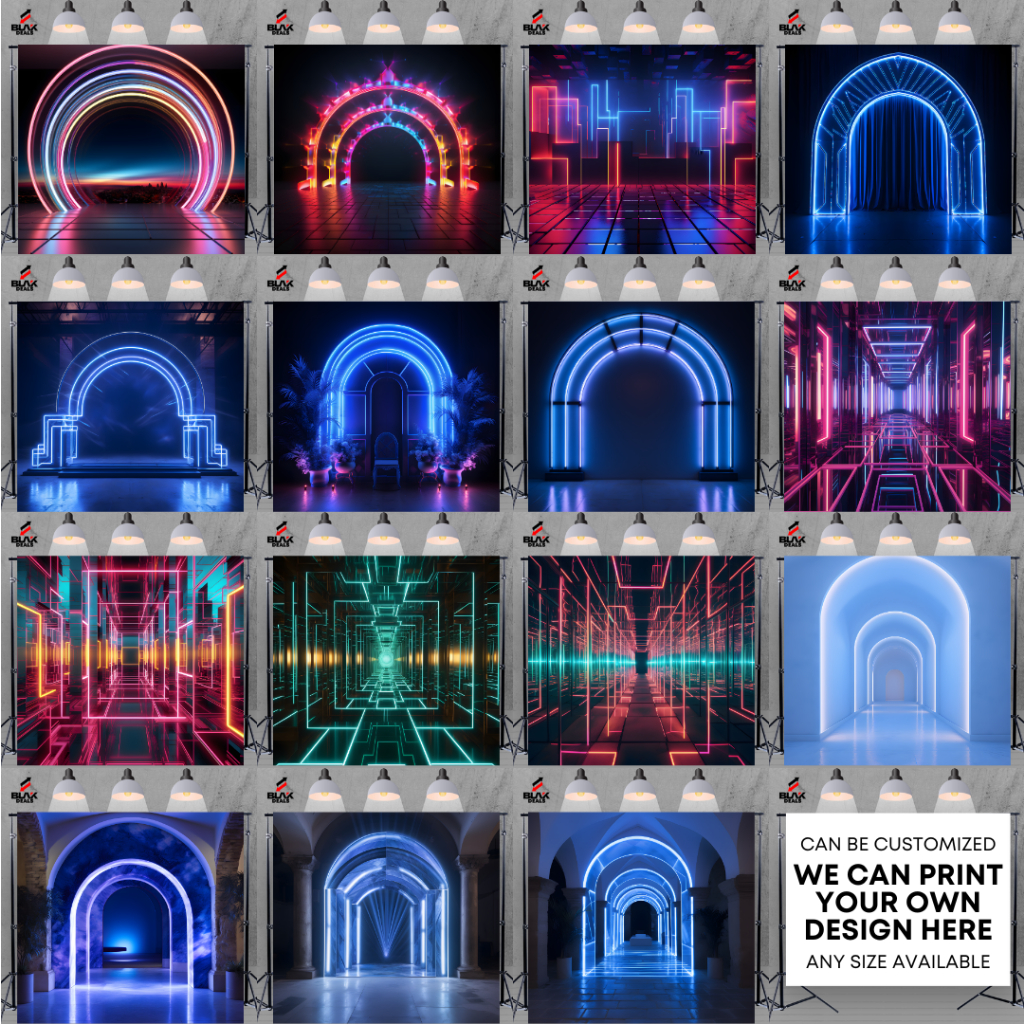 Neon Lights Chroma Colorful Bright Photography Studio Event Backdrop ...