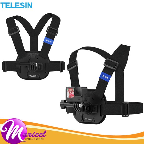 Telesin Action Camera Quick-Release Vest Chest Strap Adventure Harness ...
