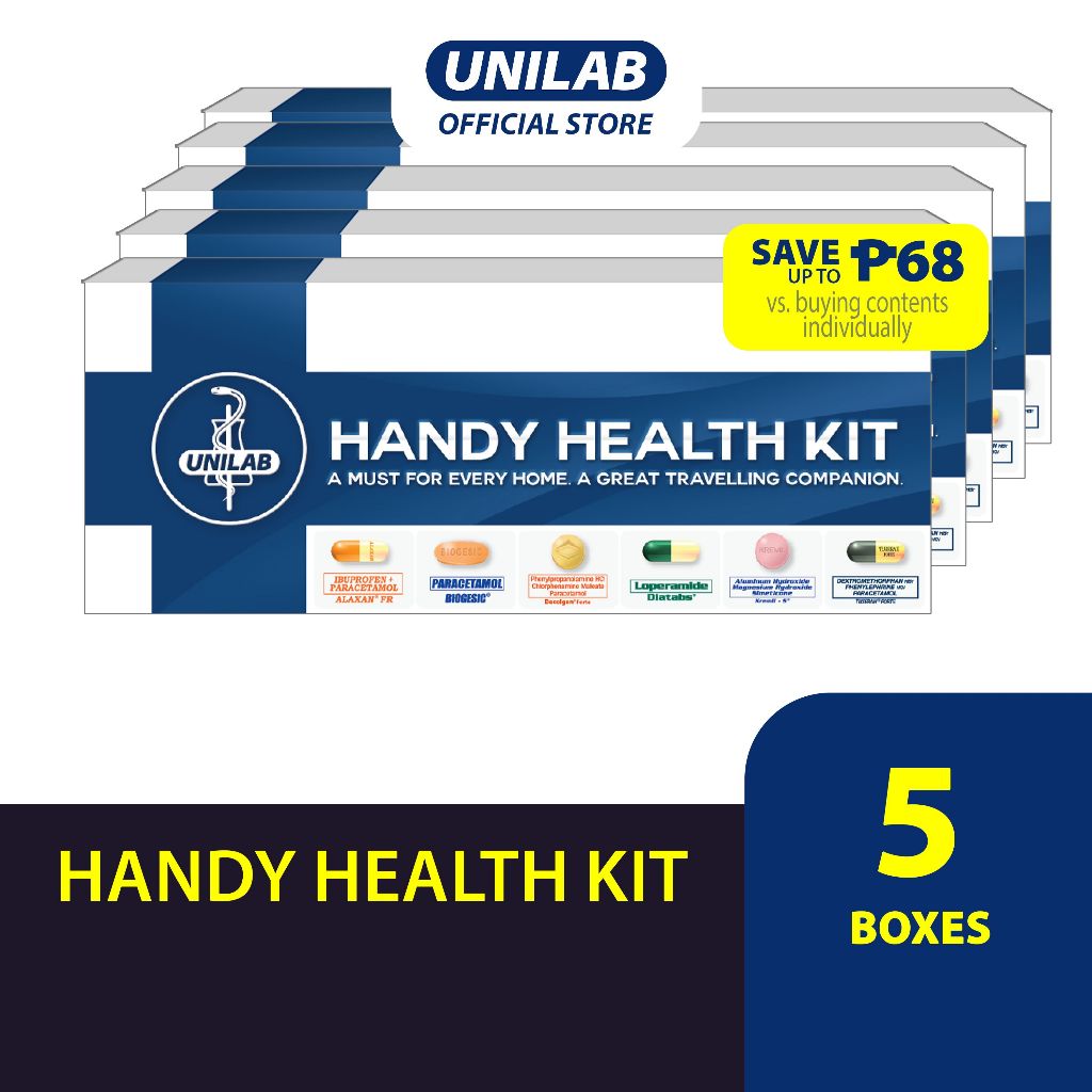 Unilab Handy Health Kit Set of 5-Medicines for First Aid and Medical ...