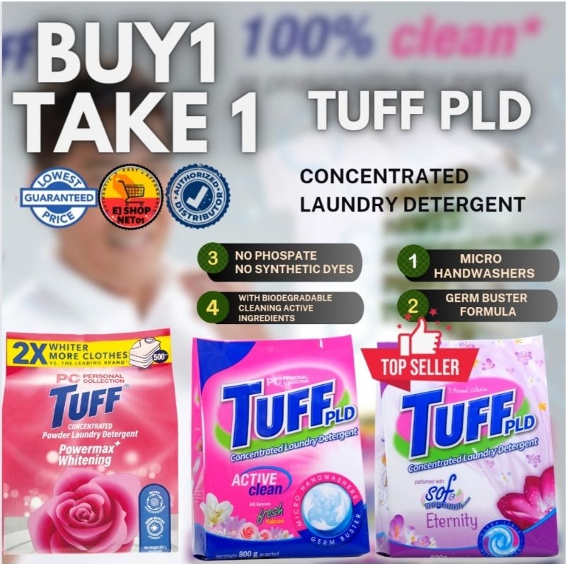 TUFF PLD BUY 1 TAKE 1 POWDER LAUNDRY DETERGENT 800G | Shopee Philippines