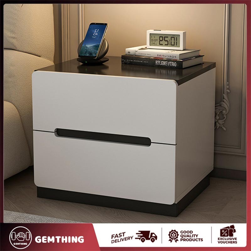Modern style bedside table with drawers bedroom minimalist small ...