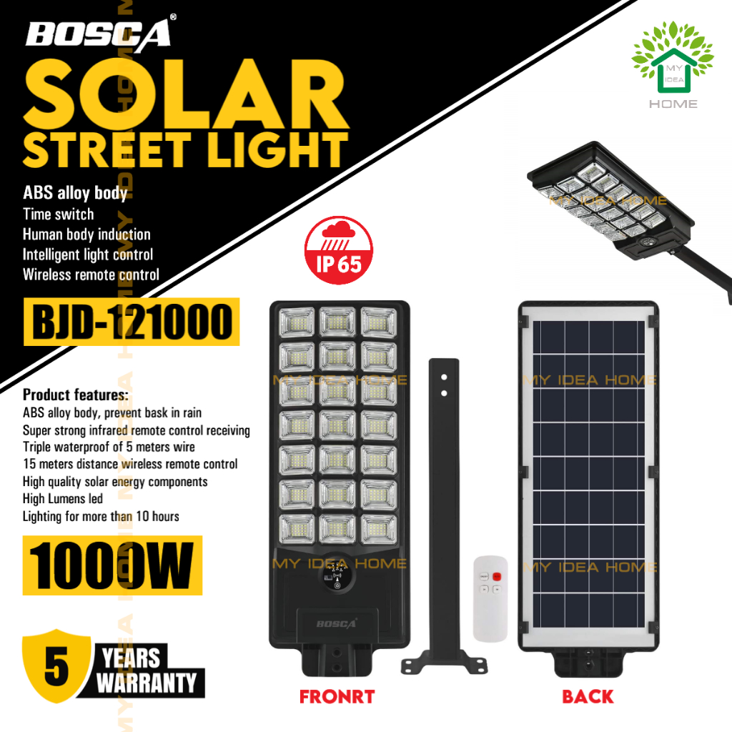 BOSCA Solar Street Light 1000W IP65 Waterproof Outdoor Solar Light ...