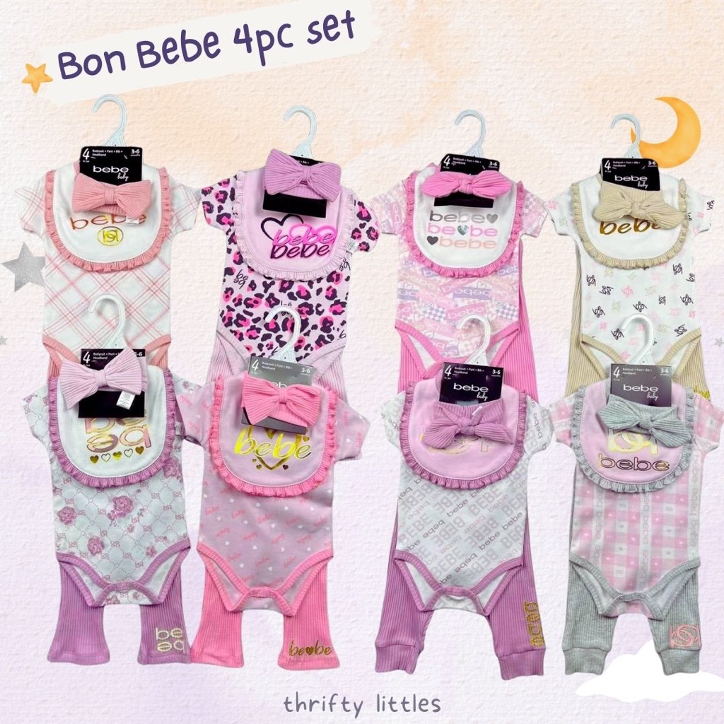 Bon Bebe 4 pc set | onesie, bib, leggings and turban | thrifty littles ...