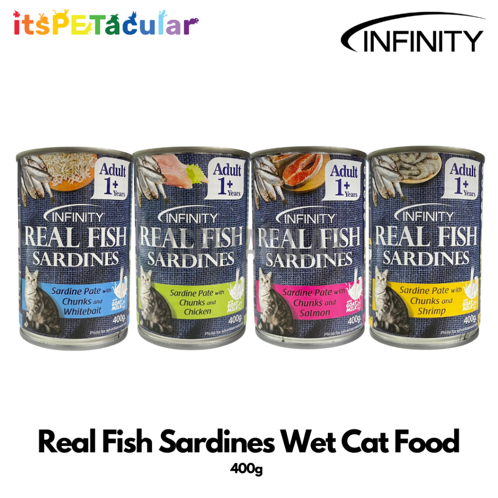 Infinity Real Fish Sardines Wet Cat Food in Can 400g | Shopee Philippines