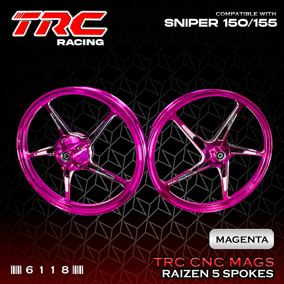 TRC CNC Mags Raizen 5 Spokes 1.6 x 1.6 x 17 Sniper 155/150 6118 ...