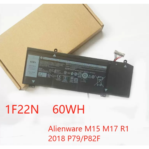 new Alienware M15 M17 R1 2018 1F22N P79/P82F R1 P79F G5 5590 60wh 15.2V ...