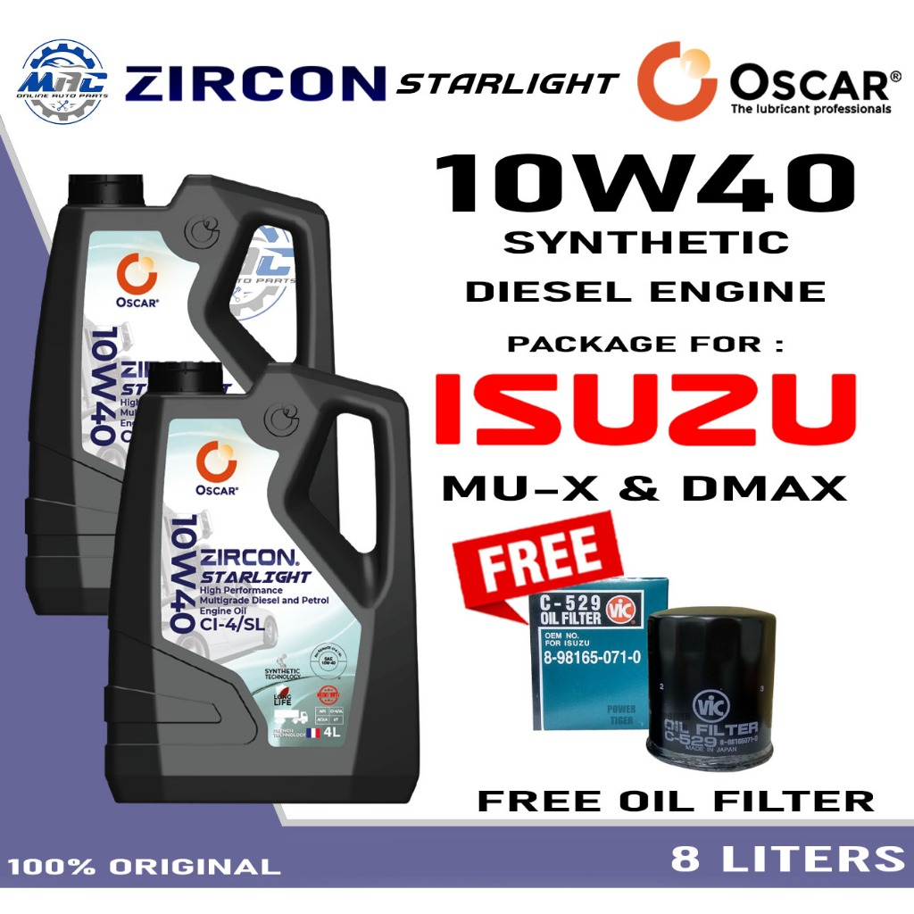 OSCAR ZIRCON STARLIGHT 10w-40 8 LITERS Synthetic ENGINE OIL PACKAGE FOR ...
