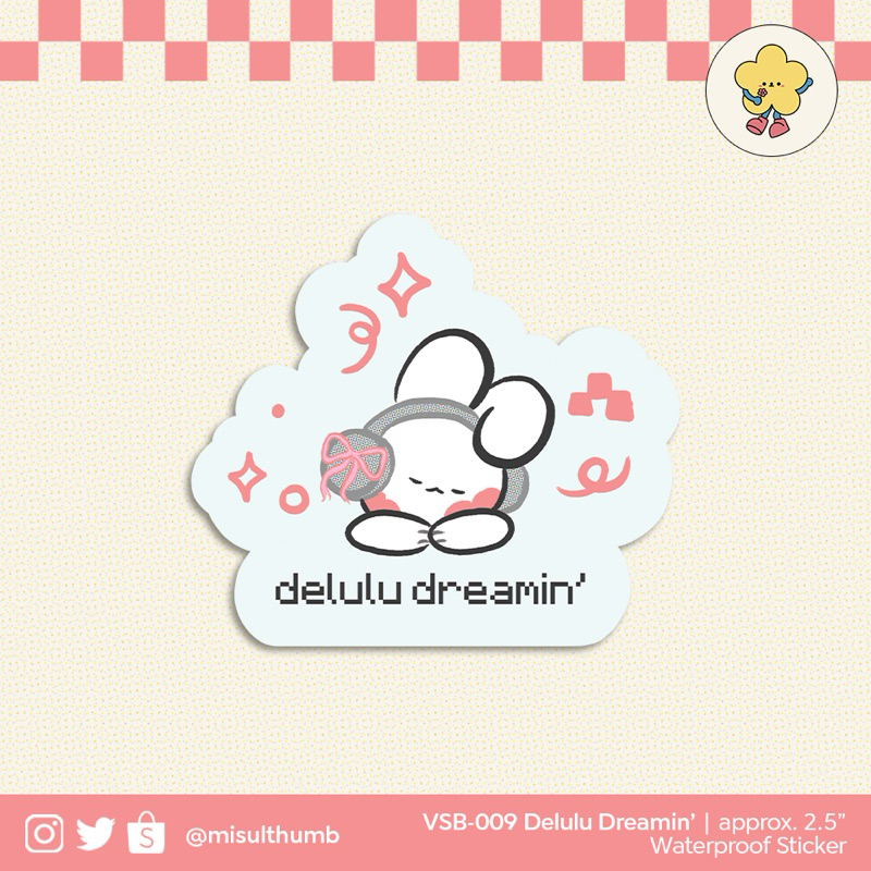 Delulu Dreamin’ Bunny Waterproof Sticker | VSB-009 misulthumb | Shopee ...