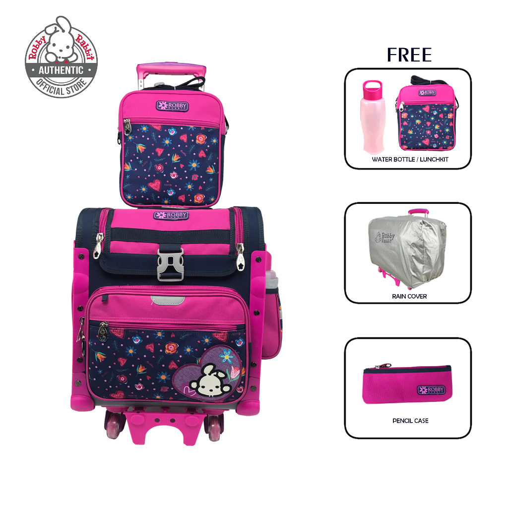 Robby Rabbit Pink Blossom DUTR Type Lightweight Trolley (Floral, Navy ...