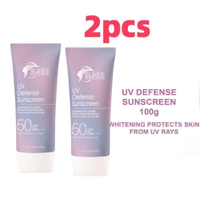 (SET OF 2PCS ) SUKEE UV Defense Sunscreen SPF50 PA+++ 100g | Shopee Philippines