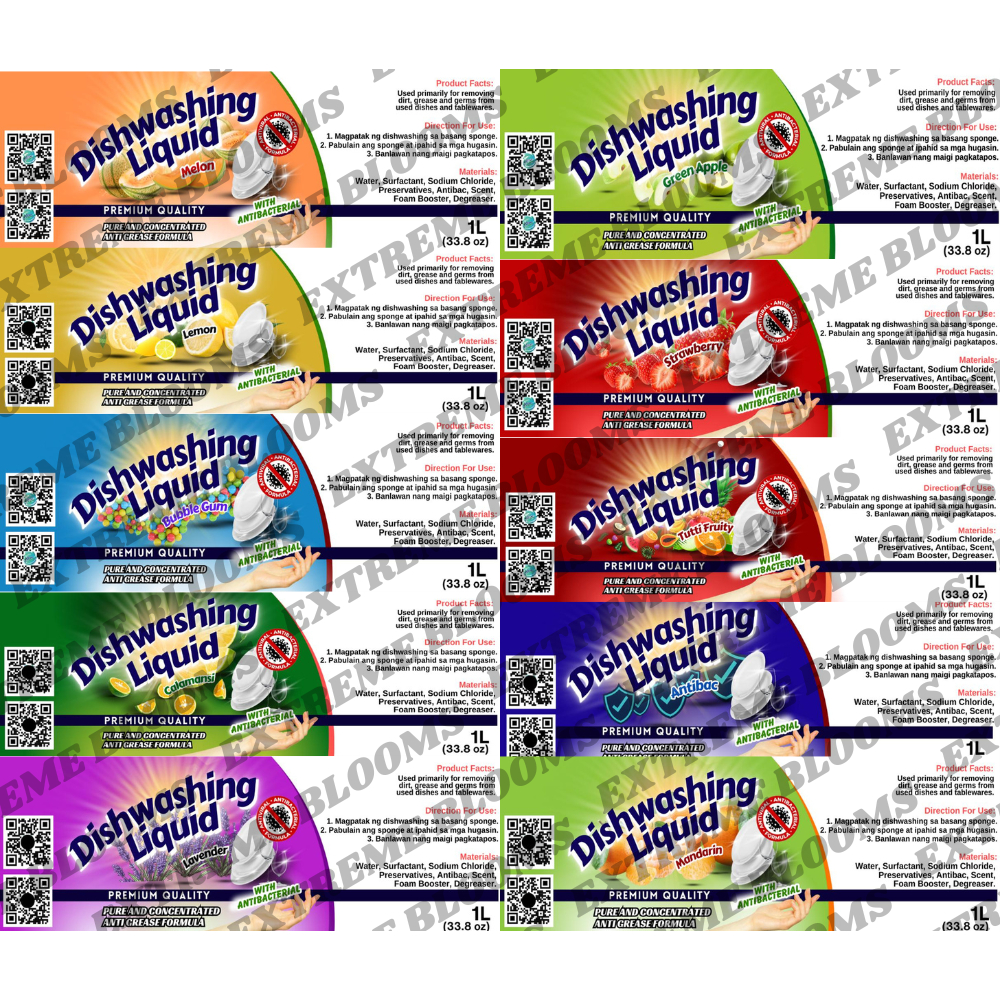 Generic Sticker Label for Dishwashing Liquid (Vinyl Waterproof ...