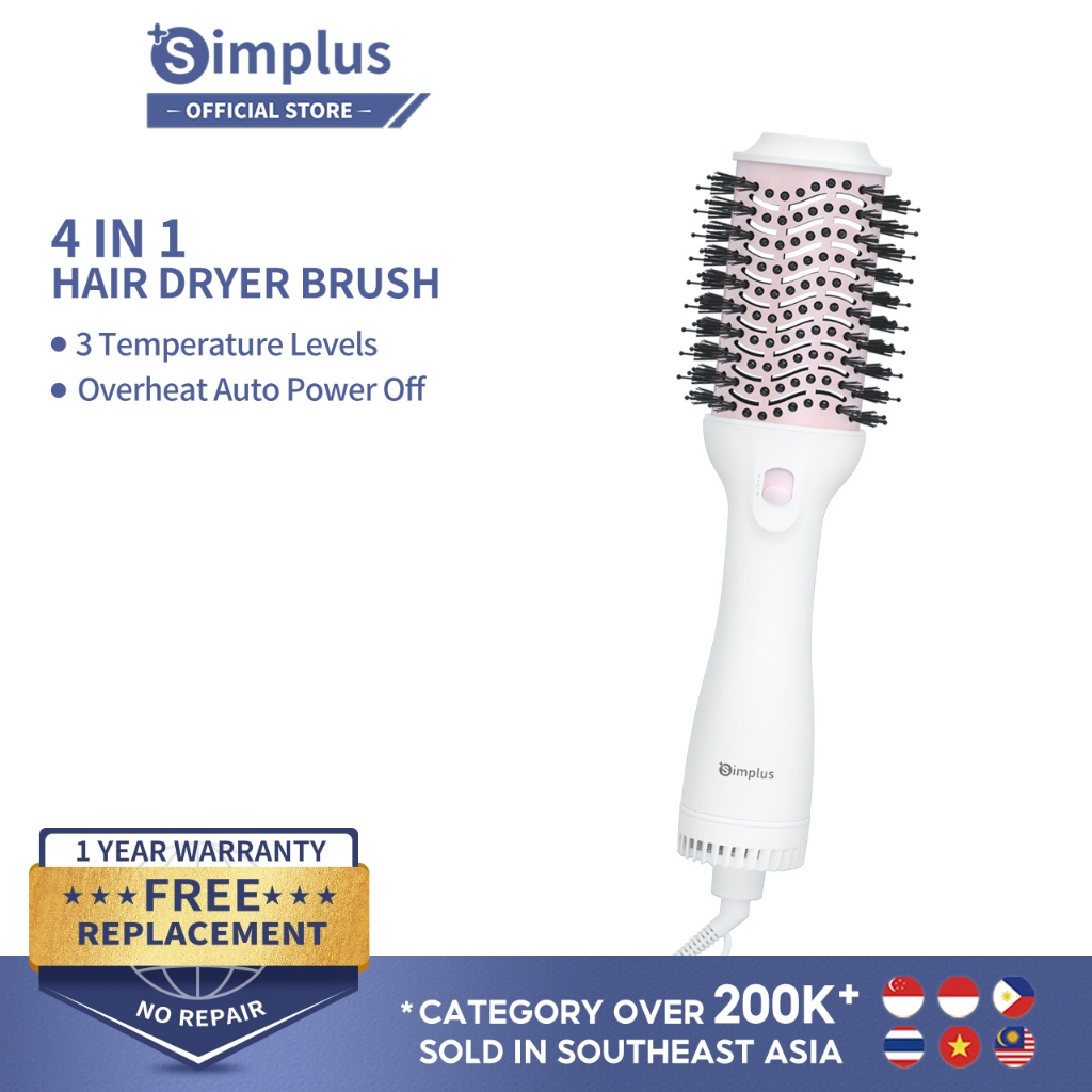 Simplus Hot Air Brush Comb Hair Brush Blower Electric Hair Dryer ...