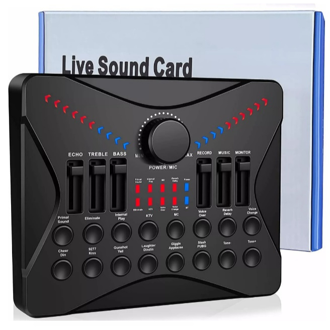 UC02 Live Sound Card Voice Changer for Podcasting Mixer, Sound Card ...