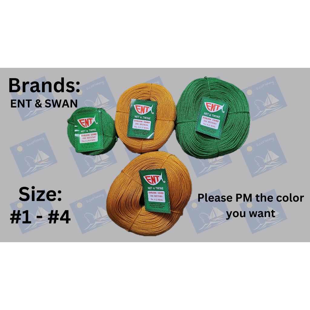 P.E. Rope #1 - #4 | ENT | Swan | Nylon Rope | Evelon Cord | Lubid ...