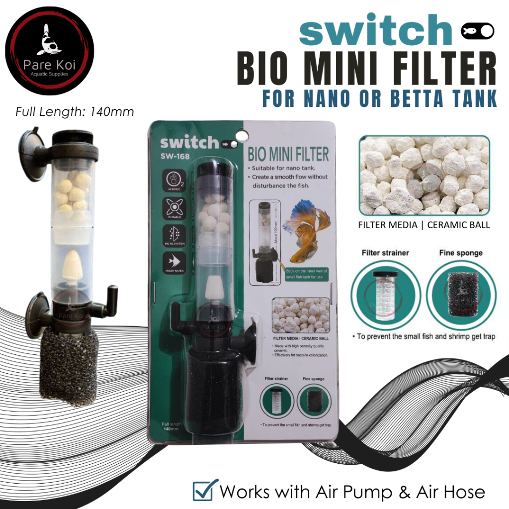 Switch Bio Mini Filter Aquarium Sponge Betta Filter | Shopee Philippines