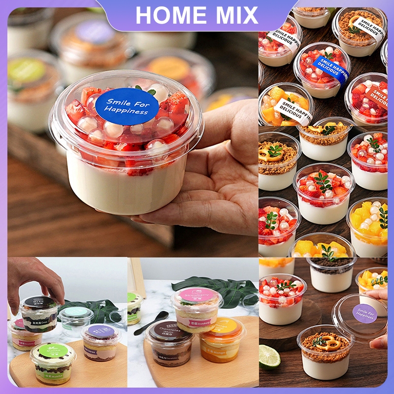 50Pcs Dessert Cup Ice Cream Cup With Lid Disposable Pudding Cup Mousse ...