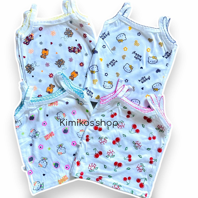 6PCS KIDS (0-2YRS OLD) SPAG COTTON PRINTED 4DESIGN ONLY WHITE GIRL BABY ...