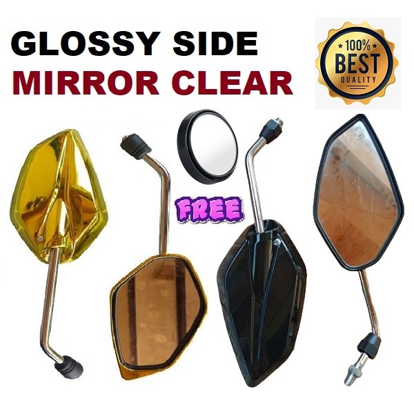 YAMAHA FAZZIO 125 MOTORCYCLE GLOSSY GOLD/BLACK SIDE MIRROR LONG STEM ...