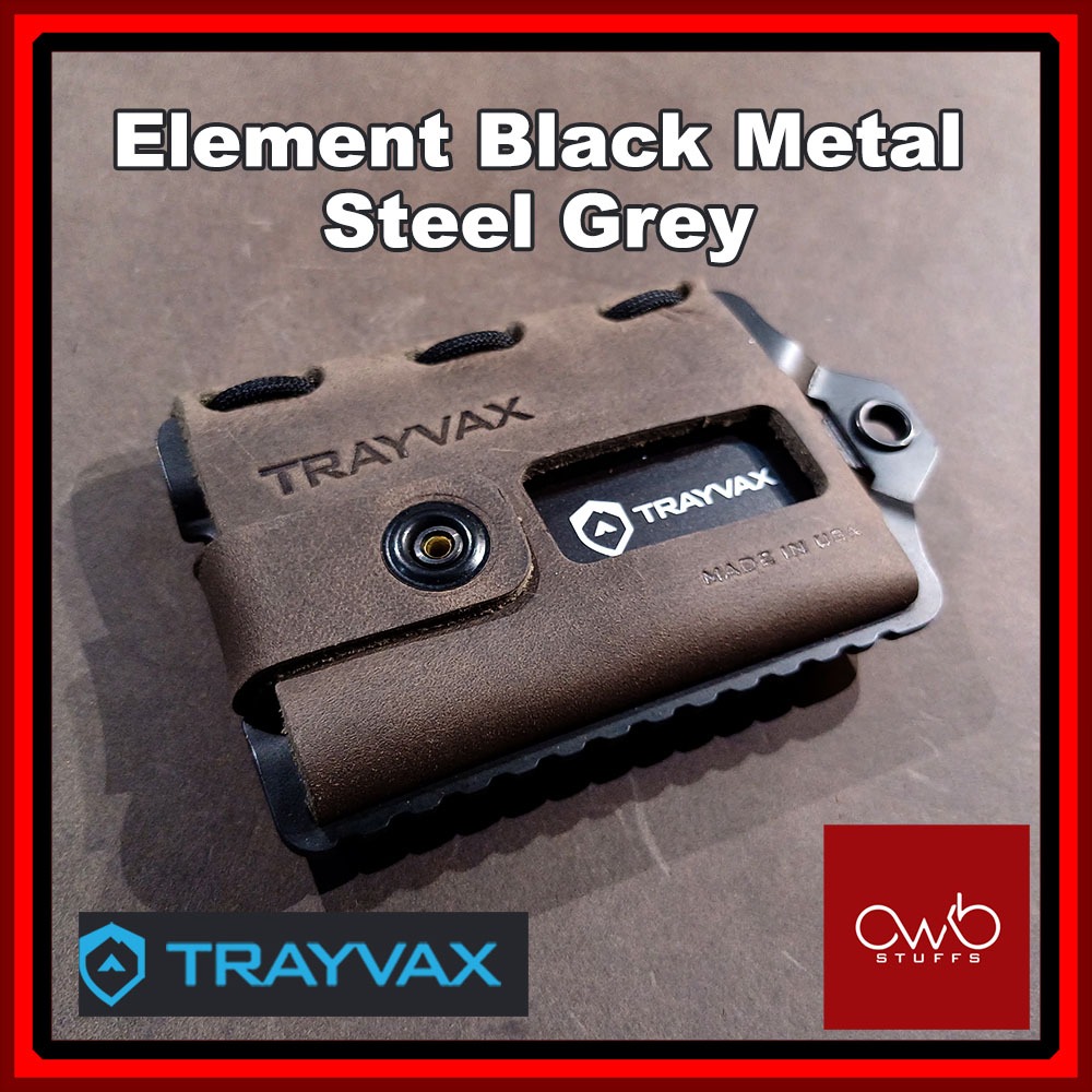 Trayvax Element Wallet - Black Metal - Steel Grey Leather | Shopee ...