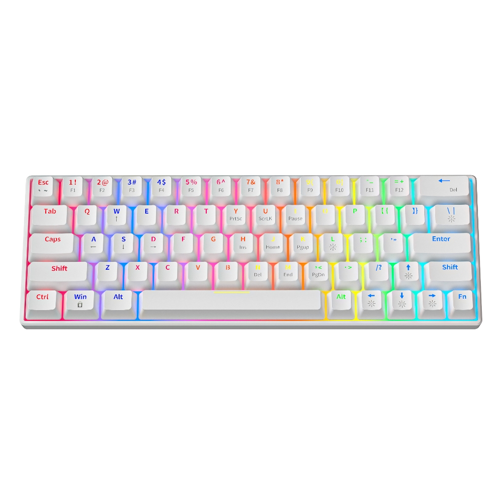 ZIFTech KA6406 Mechanical Keyboard 63Keys RGB Backlit Pink Swappable ...