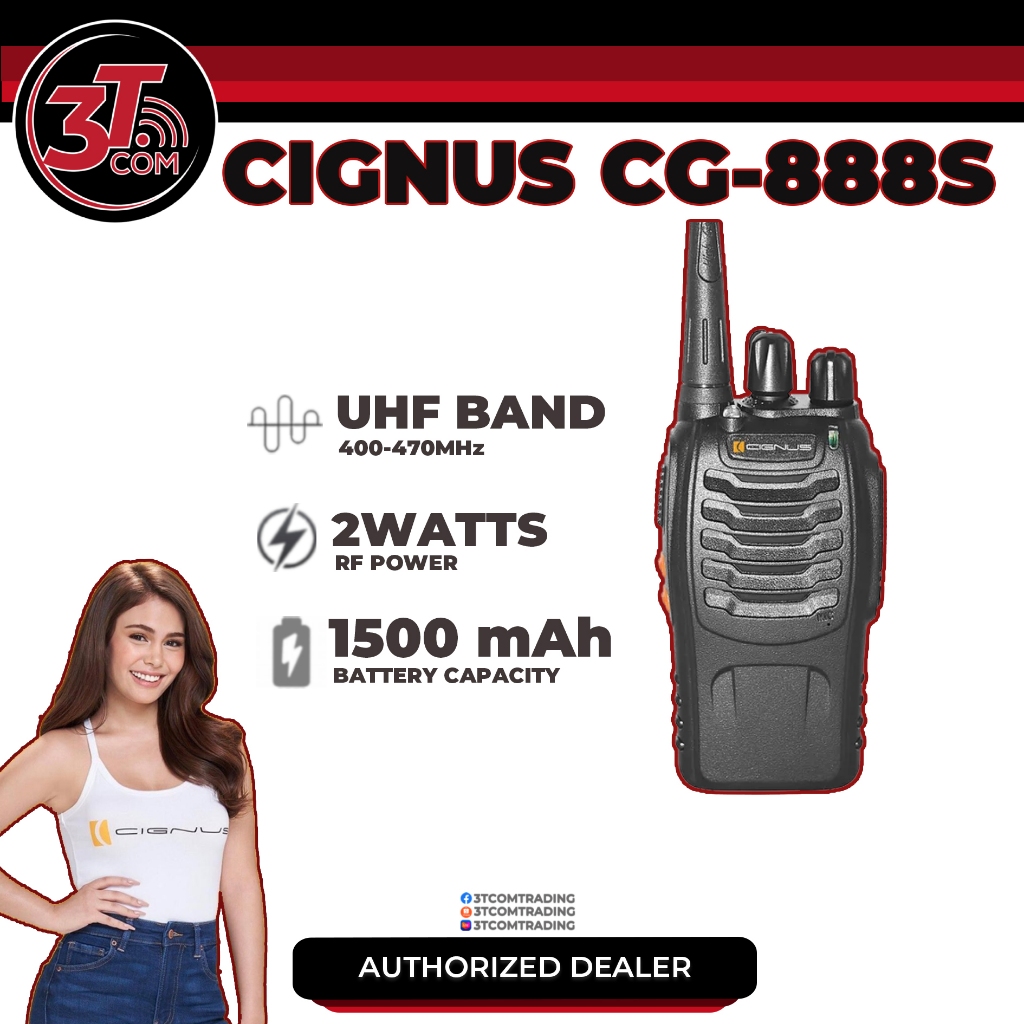 CIGNUS CG888S 2WATT PORTABLE RADIO UHF BAND WALKIE TALKIE | Shopee ...