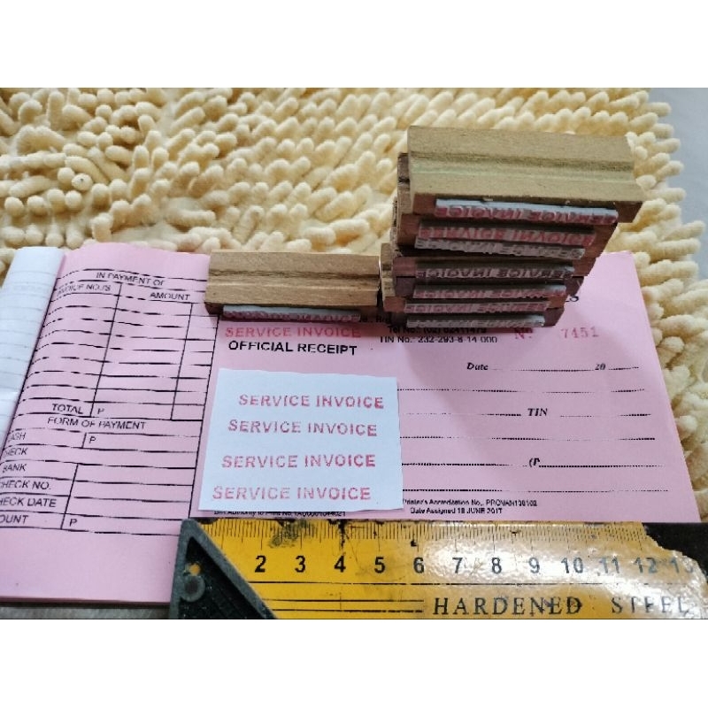 service invoice rubber stamp wood handle 5cm or 1.7inches | Shopee ...