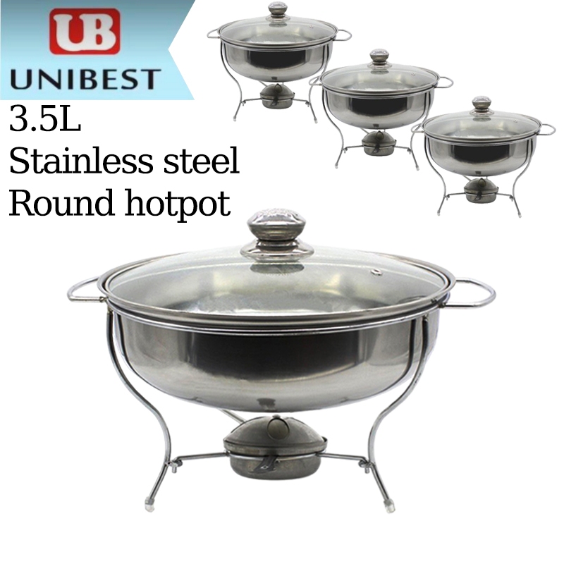 UB Stainless Steel Round Chafing Dish 3.5L Food Warmer With Fuel ...