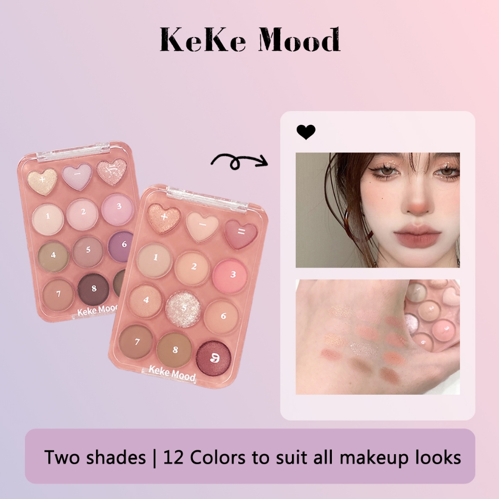KeKeMood-663 love heart 12-color eyeshadow palette matte pearlescent ...