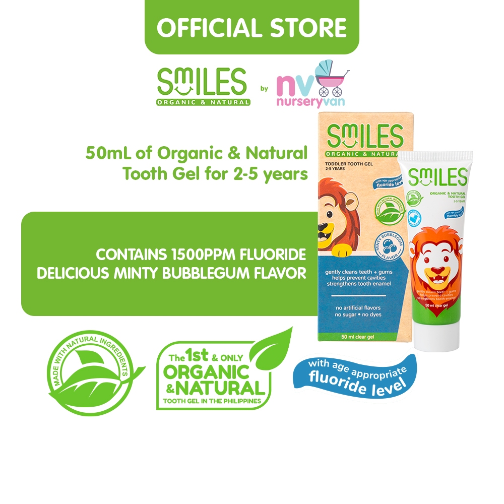 Smiles Organic and Natural Baby Toothpaste (Bubblegum Tooth Gel) 50 mL ...