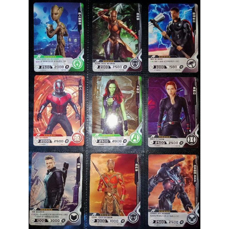 Hero Battle Marvel Cinematic universe Rare Cards Thor Spiderman Ironman ...
