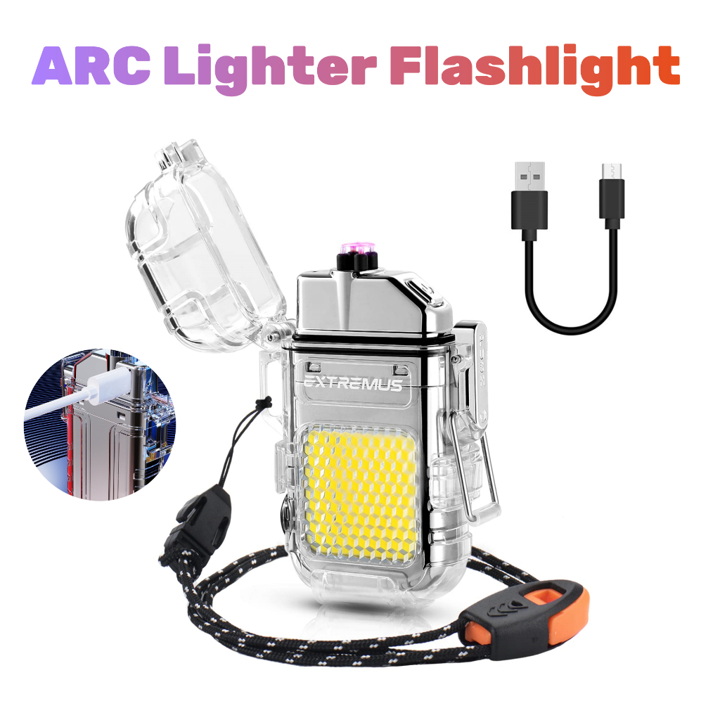 Arc Lighter Flashlight Waterproof Rechargeable Portable Lighter ...