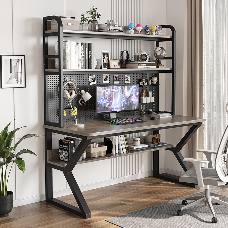 Desktop Computer Table bookshelf integrated perforated board study desk ...