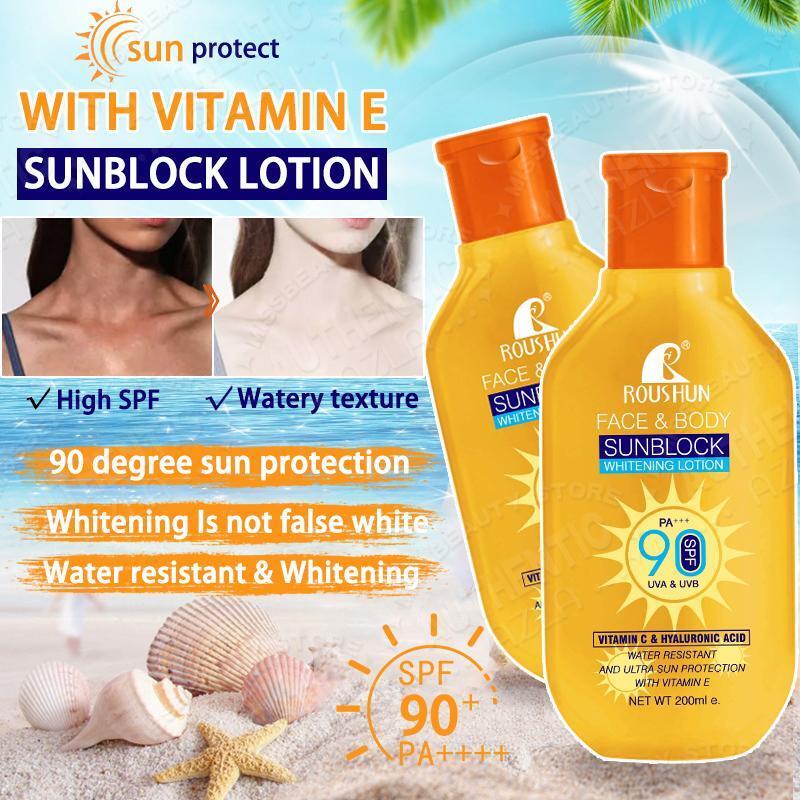 SPF90+ Sunscreen Lotion For Face & Body Sunblock Whitening Cream Moisturizing Suncare Lotion (1 ...