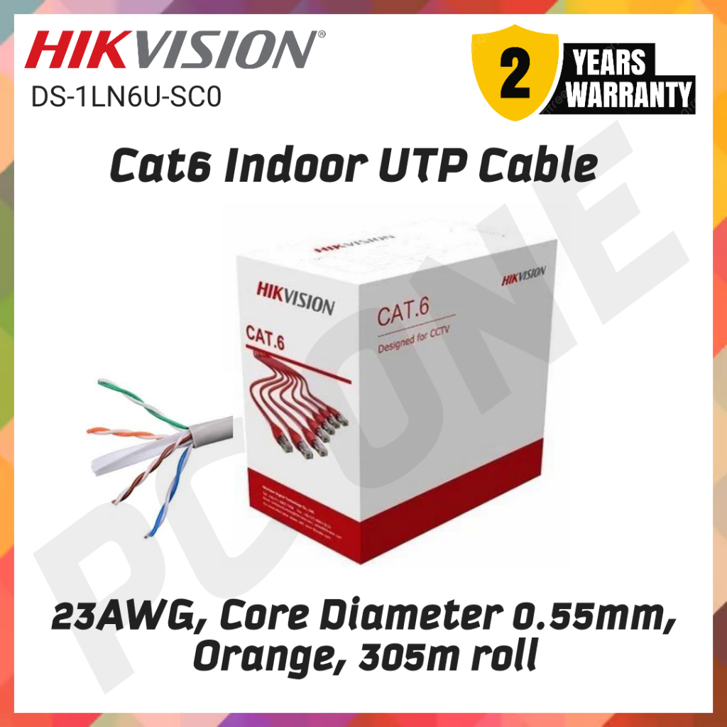 HIKVISION DS-1LN6U-SC0 Cat6 Indoor UTP Cable | Shopee Philippines