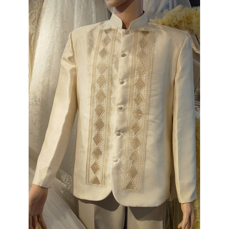 Mall Quality Piña Organza Coat Barong for Men with Satin Lining ...