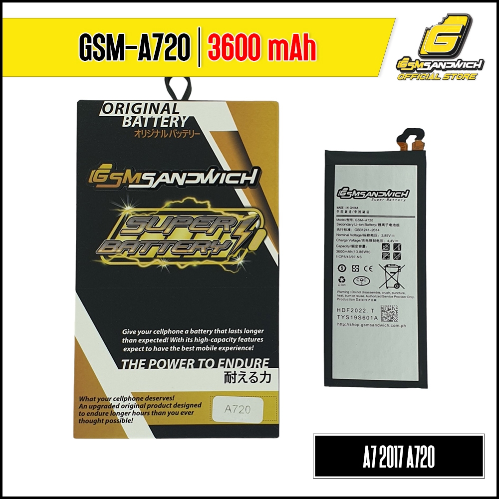 GSMSandwich Super Battery for SAMSUNG A7 2017 A720 3600mAh | Shopee ...