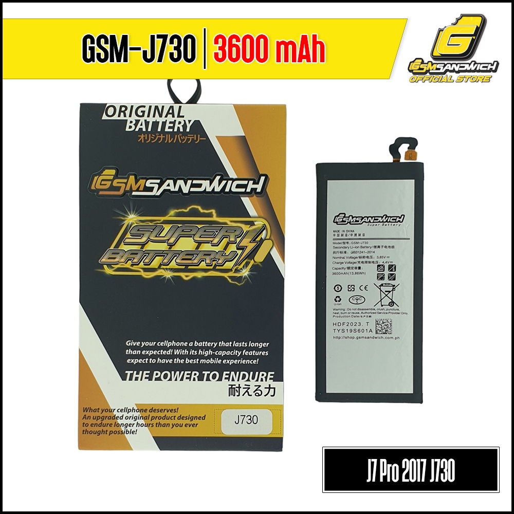 GSMSandwich Super Battery for SAMSUNG J7 Pro 2017 J730 3600mAh | Shopee ...