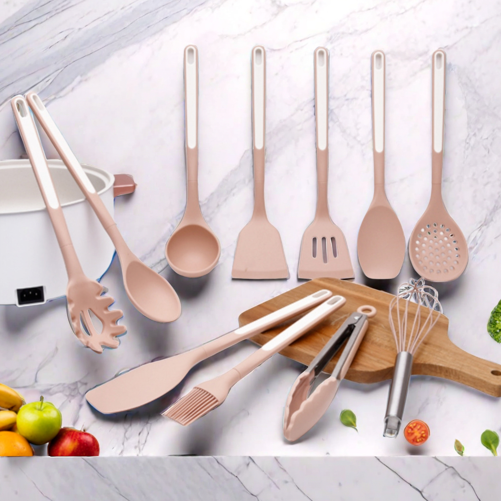 High Quality Food Grade Silicone Cooking Utensils Set Non-stick Spatula ...