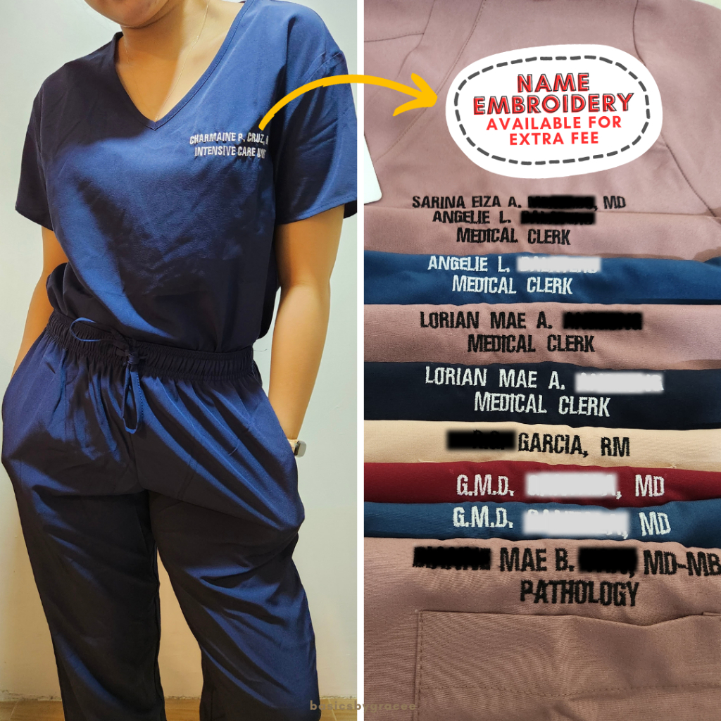 HTP Basics Scrub Suit EMBROIDERY ONLY. (Need din po mag purchase ng ...