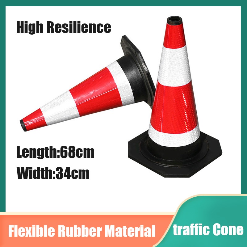 Heavy-Duty Rubber Traffic Cone Traffic parking rubber cone EVA | Shopee ...