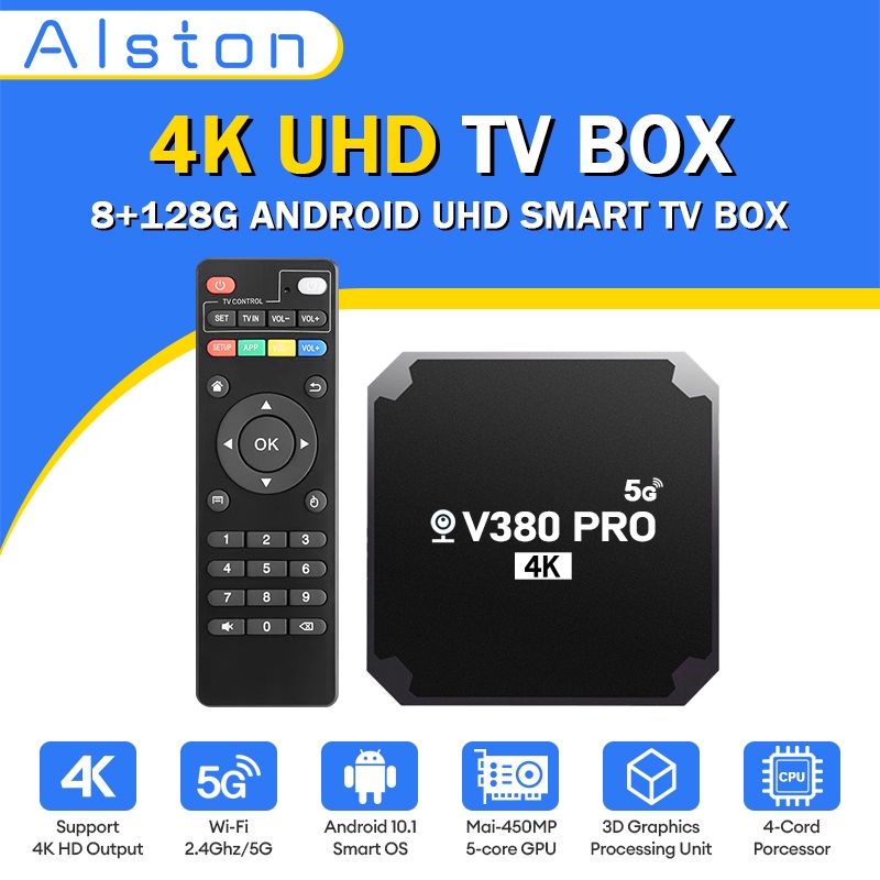 V380 PRO TV BOX Mini Smart TV Box 4K HD 8+128G 2.4Ghz WiFi Connect ...