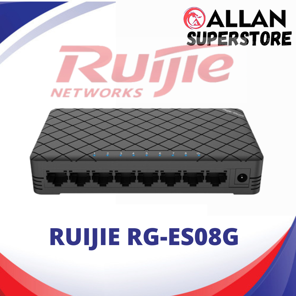 Ruijie Reyee Rg Es08g 8 Port Gigabit Unmanaged Switch Hub Shopee
