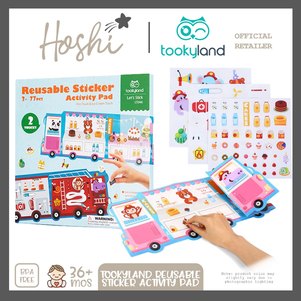 Hoshi Baby x Tookyland Reusable Sticker Activity Pad Book, Quiet Book ...