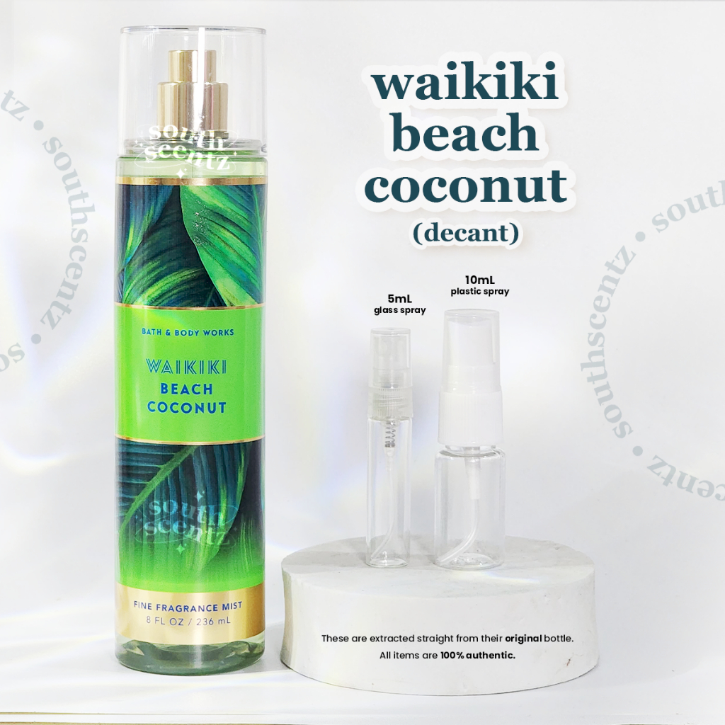 Waikiki Beach Coconut Bath and Body Works Body Mist BBW 5mL 10mL SouthScentz | Shopee Philippines