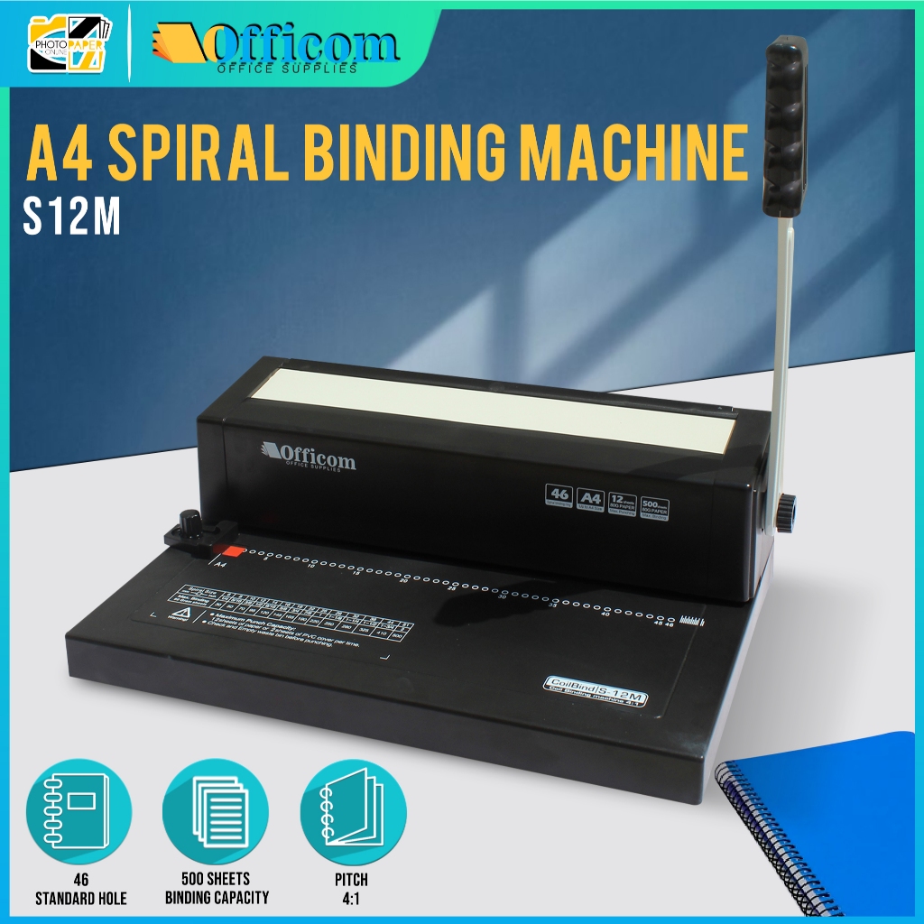 Officom Spiral Coil Binding Machine |S12M A4 Size| | Shopee Philippines