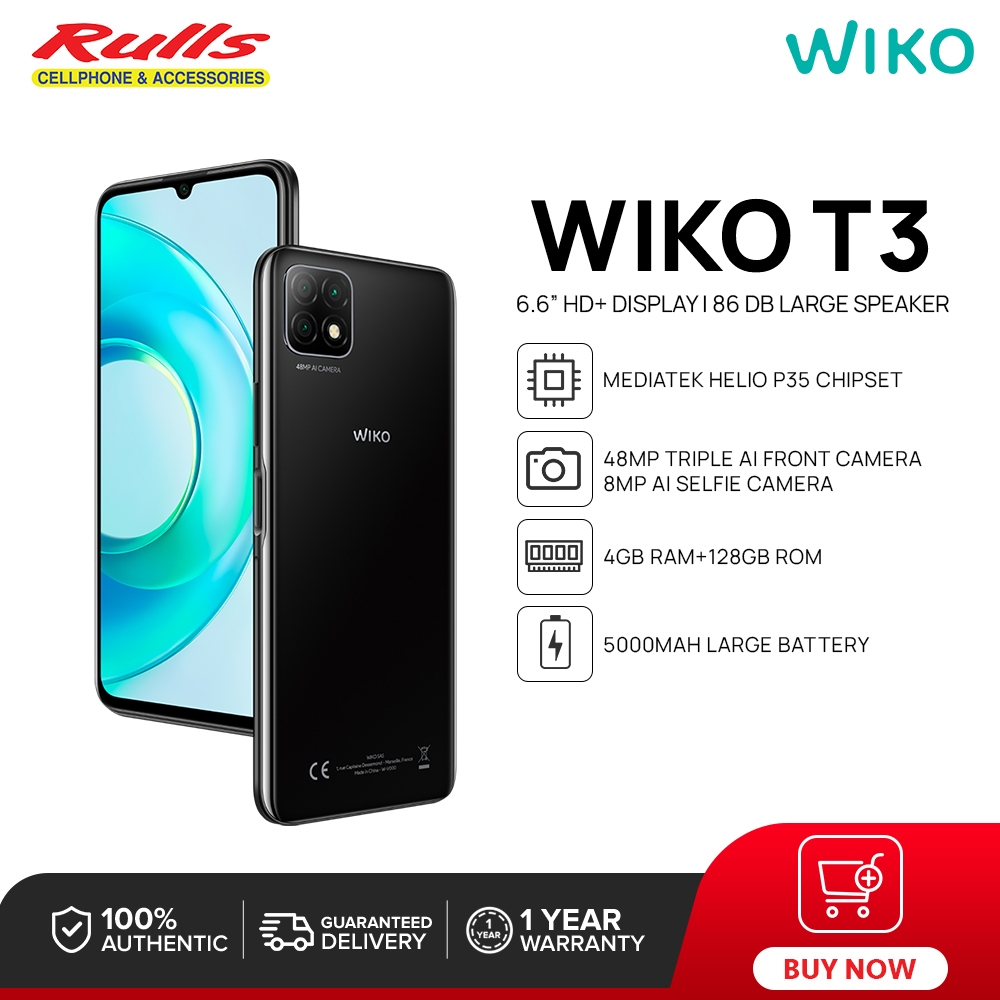 Wiko T3 Cellphone | 4GB RAM+128GB ROM | 6.6″ Big Screen | 48MP Triple ...