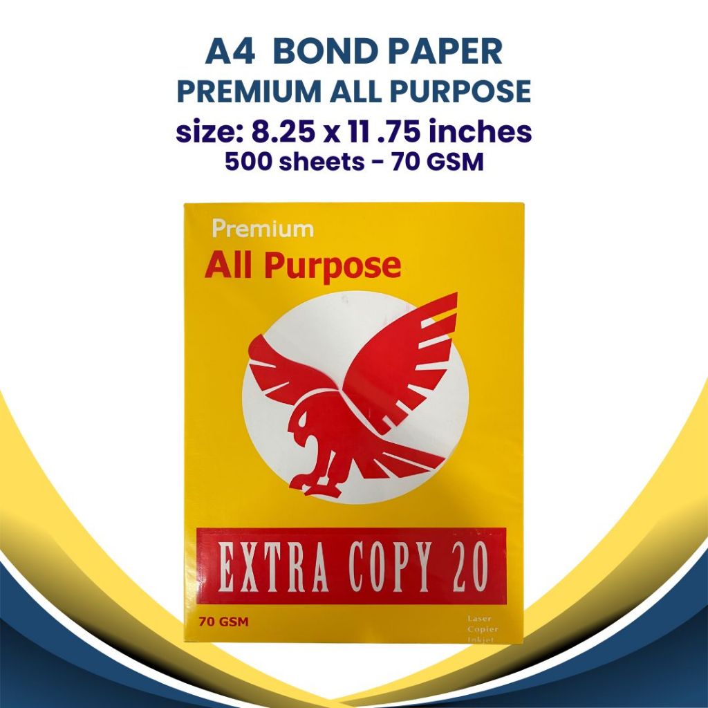A4 Size Bond Paper || 70 GSM || Subs 20 || EXTRA COPY Brand || 500 ...