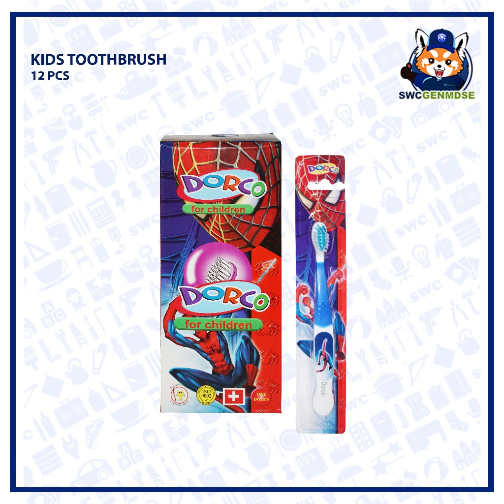 DORCO Kids Toothbrush | Cute Cartoon Character Design | 12 PCS | Shopee ...