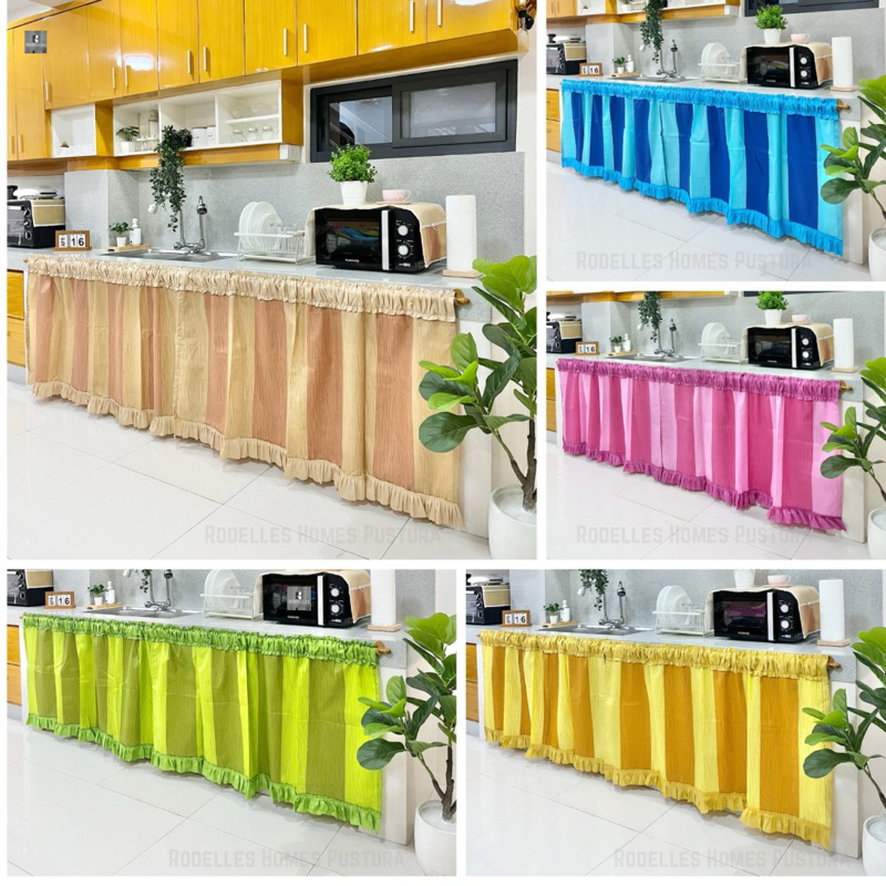 Kitchen Sink Curtain Lababo Curtain 1pc. 150cm x 70cm Short or Half ...