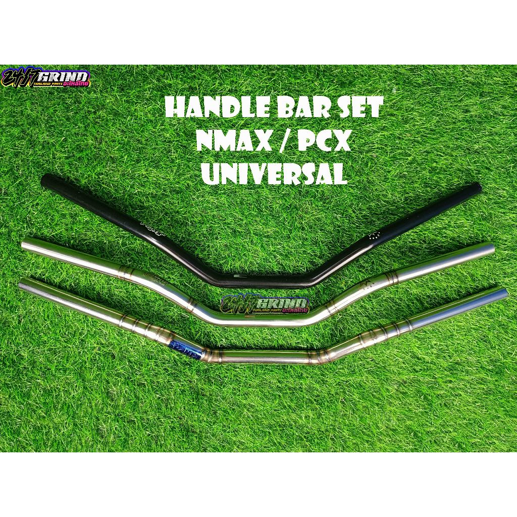 NMAX / PCX HANDLE BAR SET LOW RISE AND MID RISE TITANIUM / SILVER ...